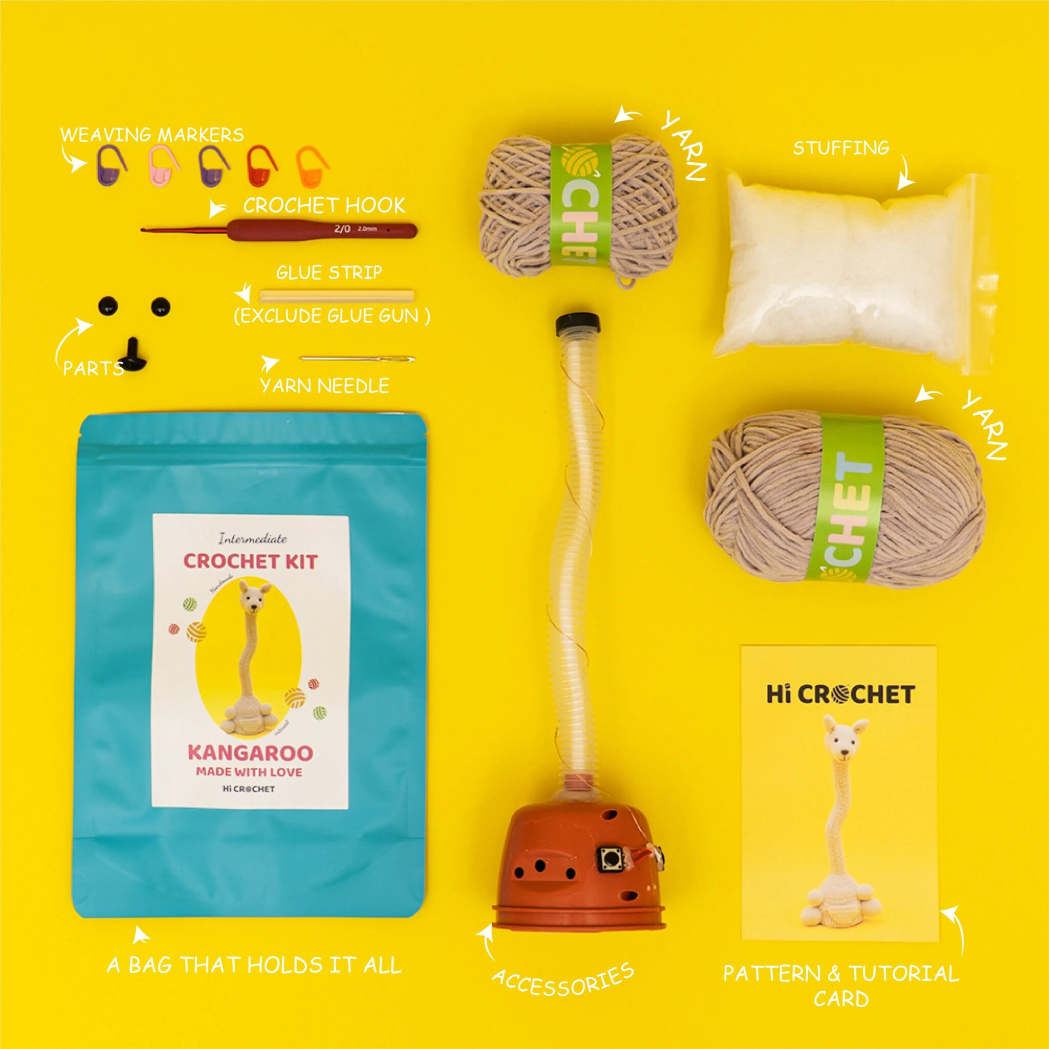 Smart kangaroo Animal Can Sing and Dance Cute Crochet Kit – NaPeza